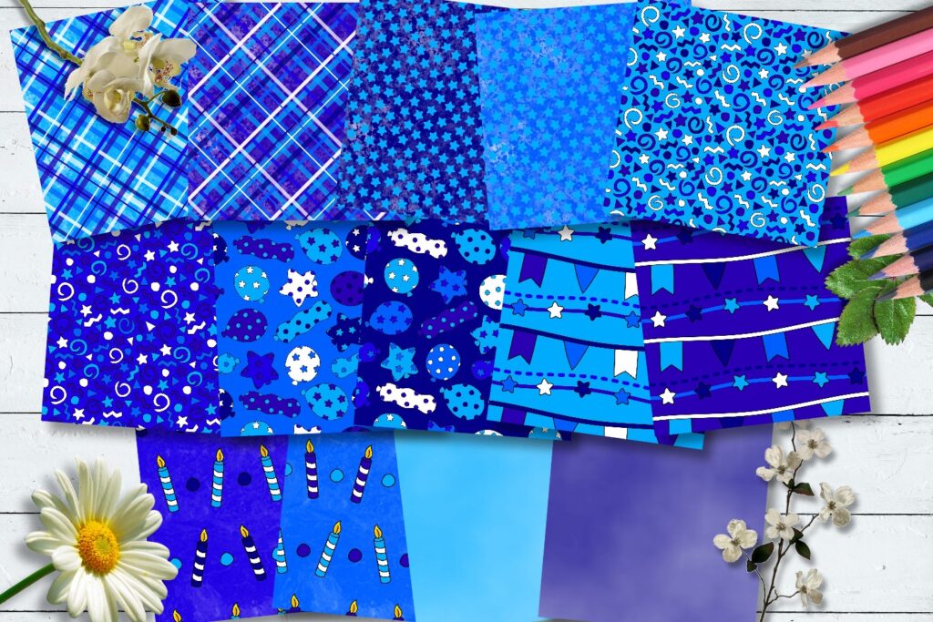 Party Time In Blue CU Clipart & Paper – Arda Designs