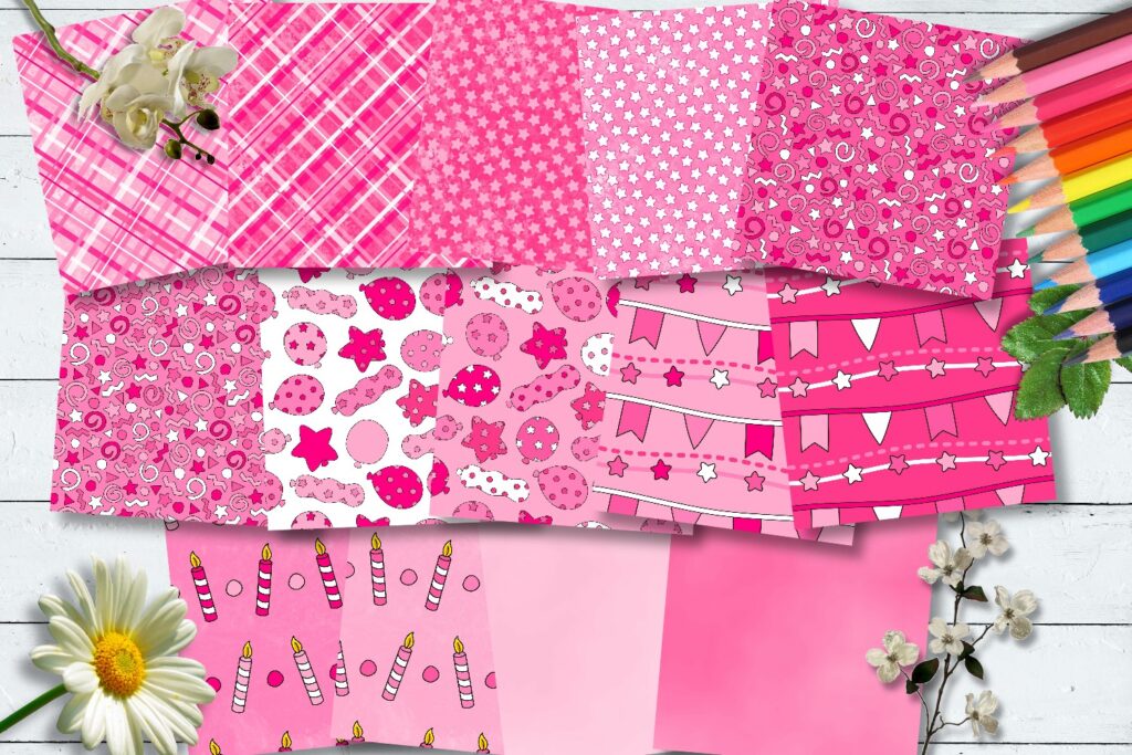 Party Time In Pink CU Clipart & Paper – Arda Designs