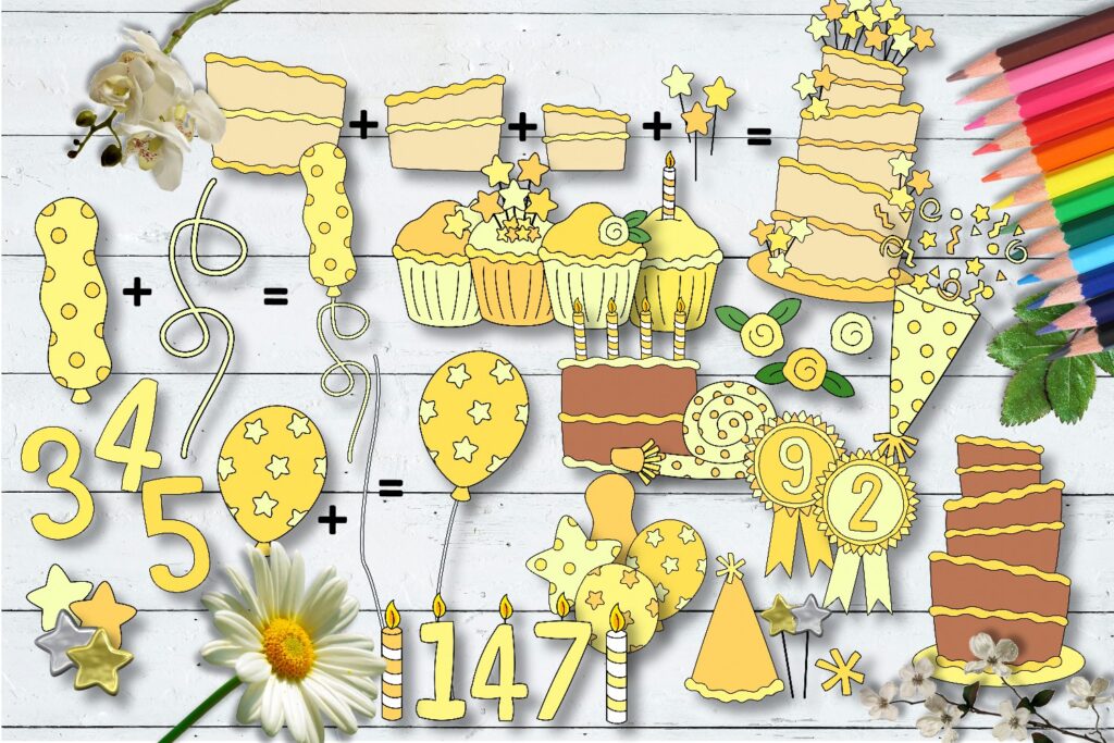 Party Time In Yellow CU Clipart & Paper – Arda Designs